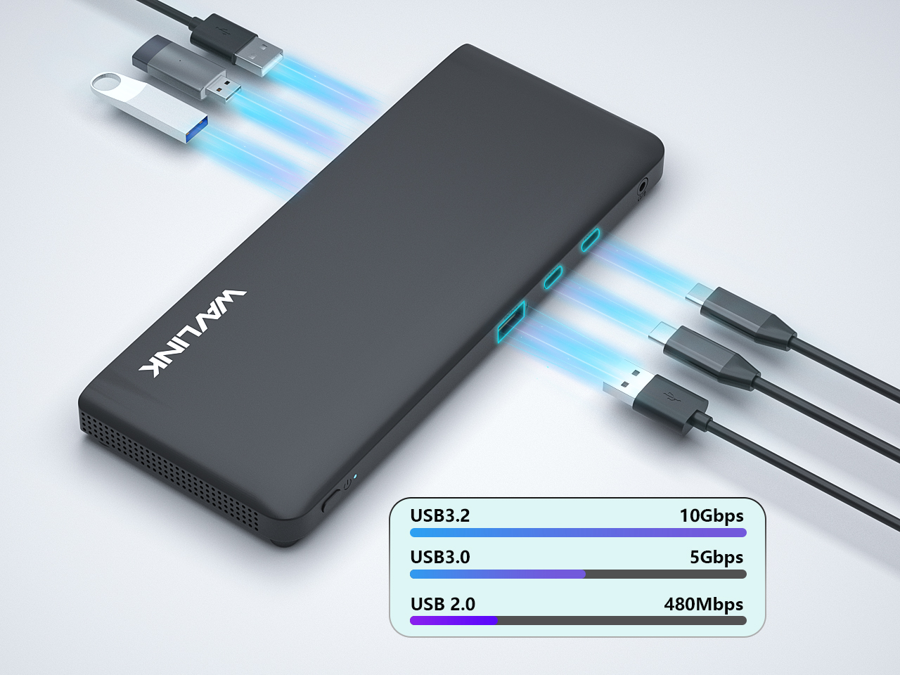 USB-C 10G Triple Display Docking Station With Power Delivery up to 65W ...