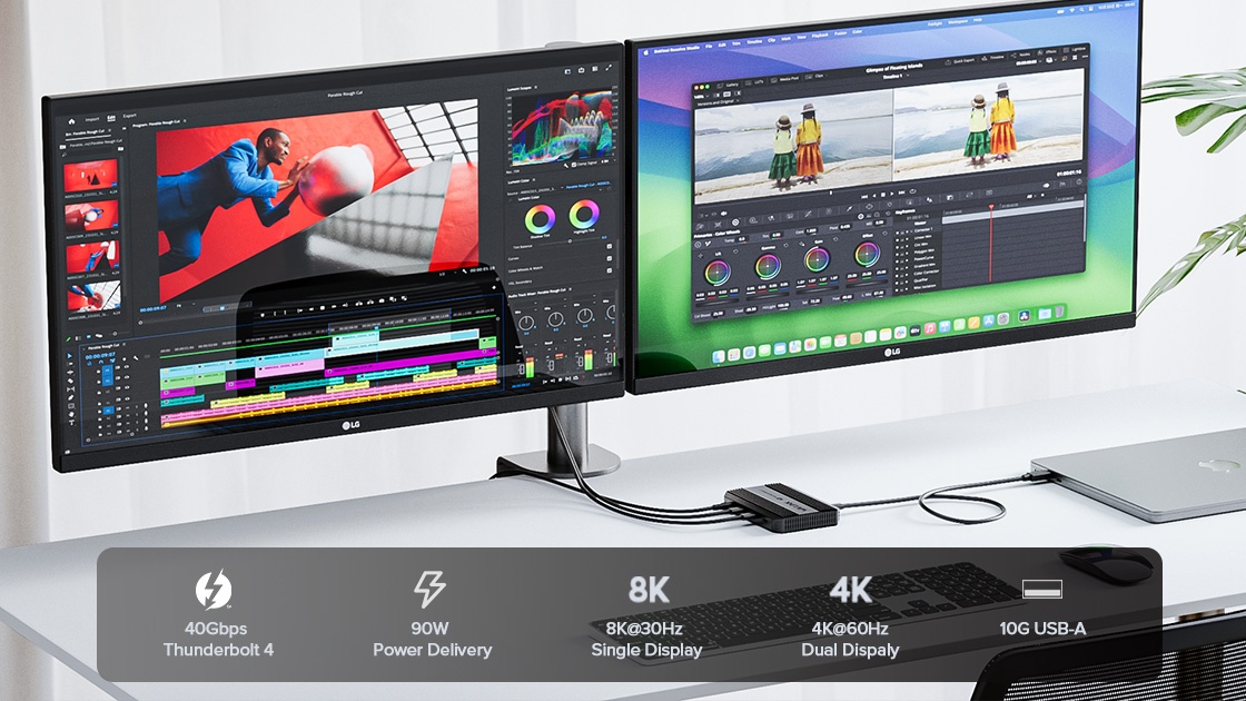 40Gbps Thunderbolt 4 Dual Display Dock With 90W Power Delivery-Wavlink.com